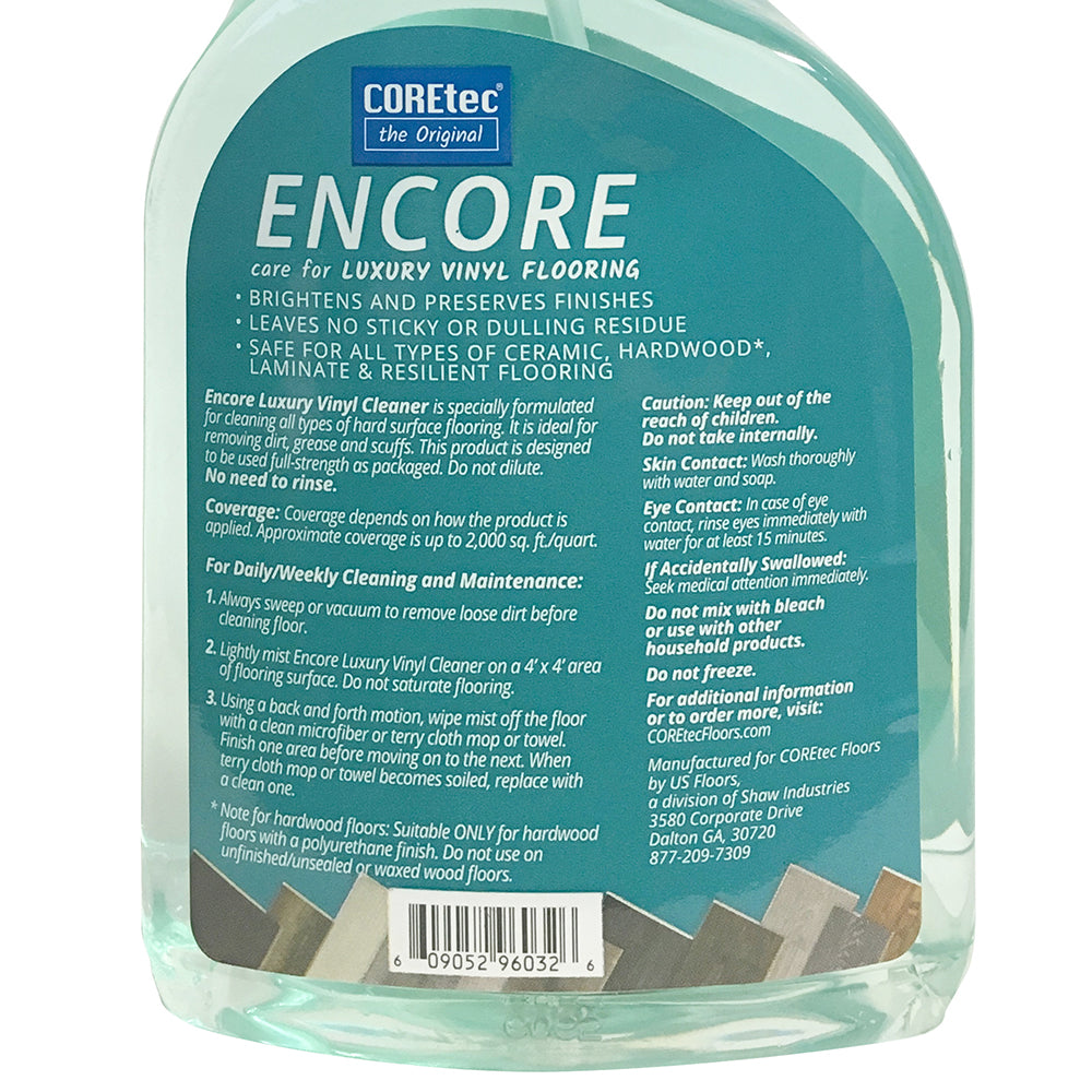 COREtec Encore Floor Cleaner for Luxury Vinyl Flooring - 32 oz Spray ...
