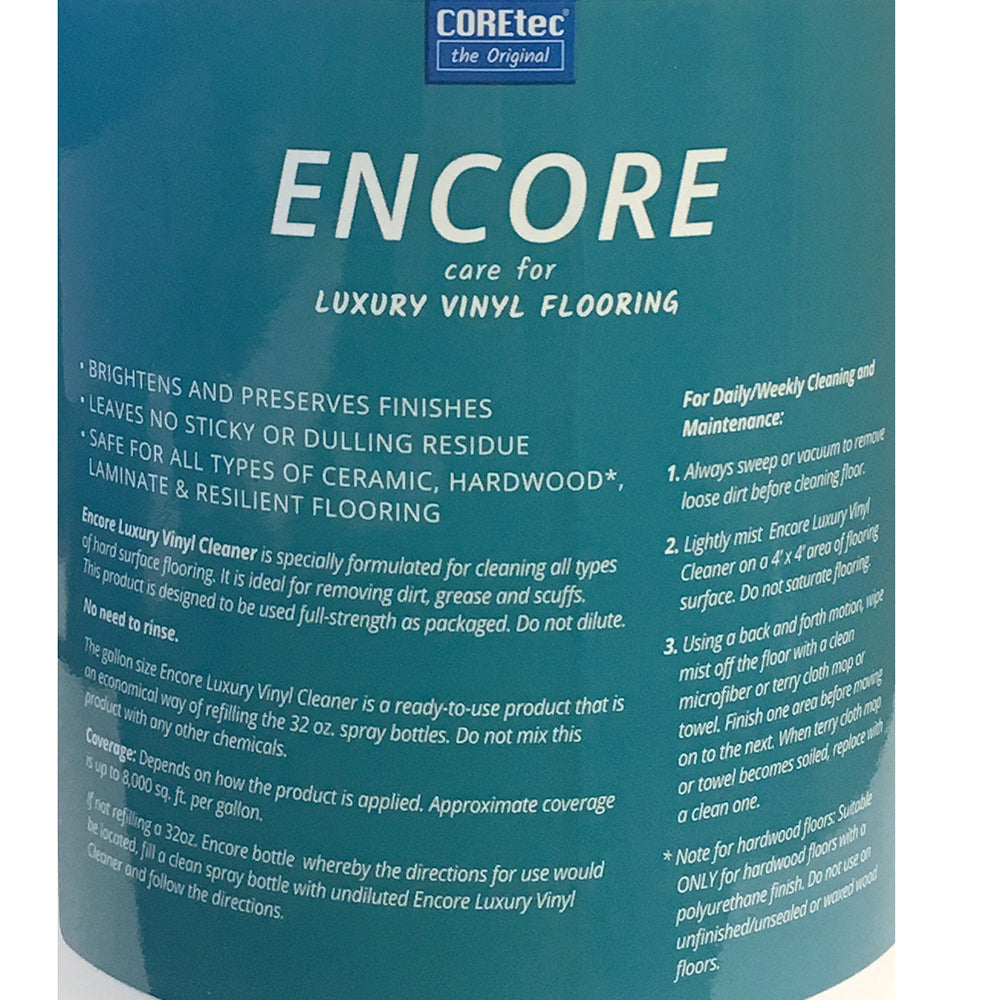 COREtec ENCORE Floor Cleaner for Luxury Vinyl Flooring - 1 Gallon ...